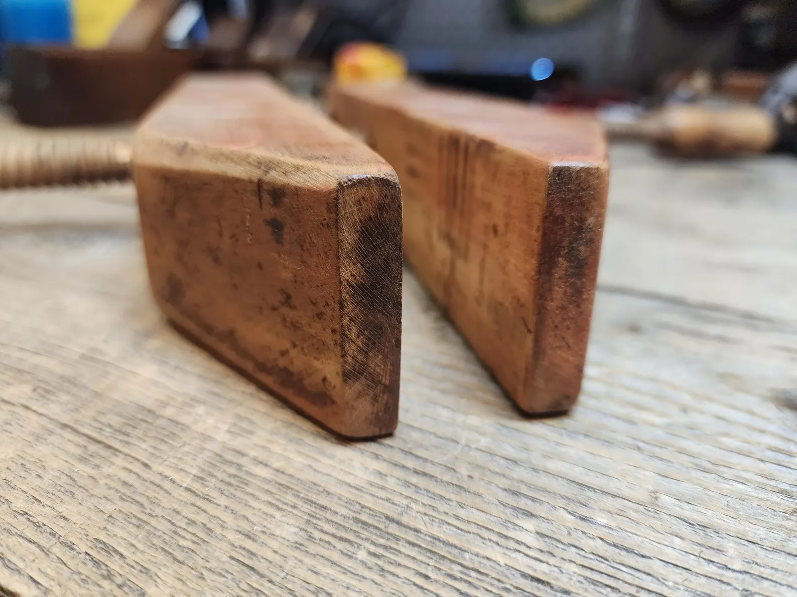 Antique Wooden 12" Parallel Jaw Wood Clamp with Wood Threads - Old ...
