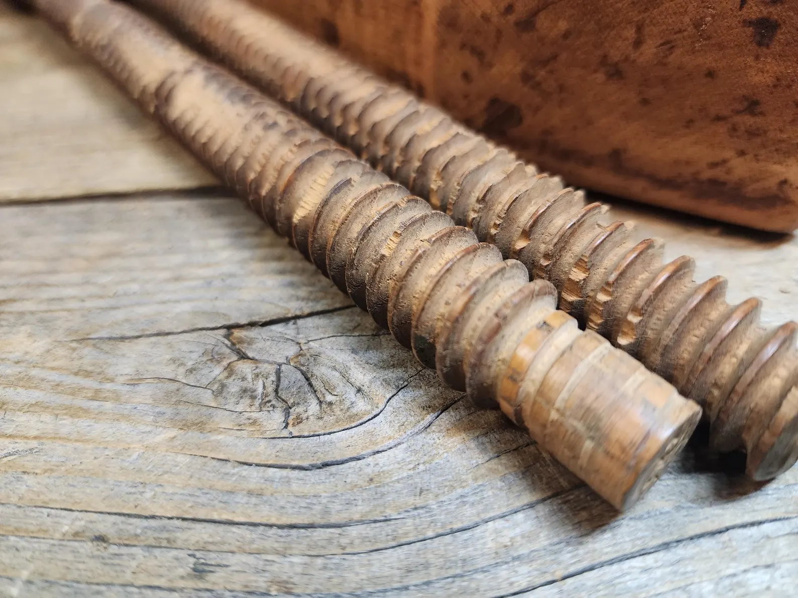 Antique Wooden 12" Parallel Jaw Wood Clamp with Wood Threads - Old ...