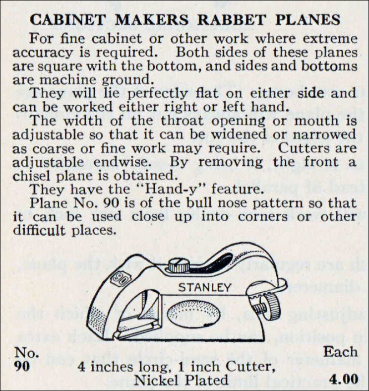Stanley No. 90 Cabinet Makers’ Rabbet Plane – History, Features ...